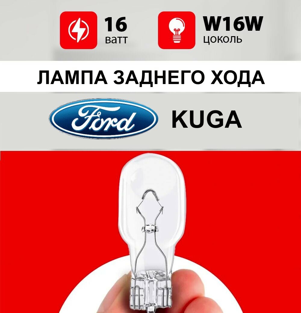 Лампа заднего хода Форд Куга / лампочка заднего хода для Ford Kuga 2 / W16W 16 wt