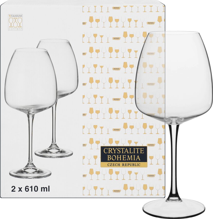Набор бокалов для вина CRYSTALITE BOHEMIA Alizee 610мл Арт. 45876, 2шт