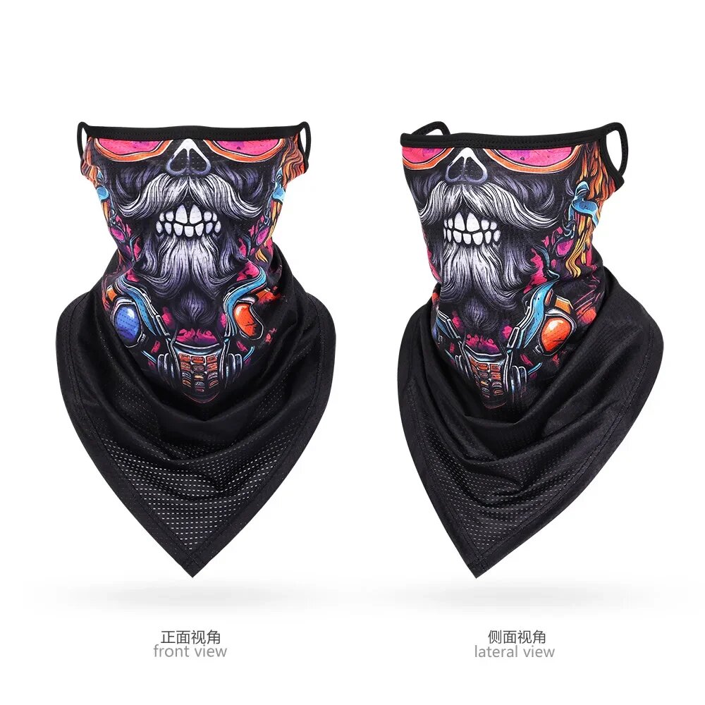 3D Балаклава с черепом для бороды, мужская защита головы и лица, ушные петли, Черный, GES-HZ059