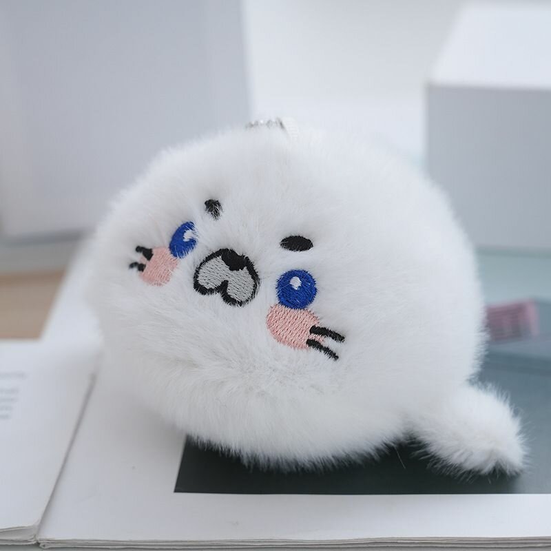 Очаровательный плюшевый брелок морских существ с персонажами медузы, лобстера и краба, белый тюлень