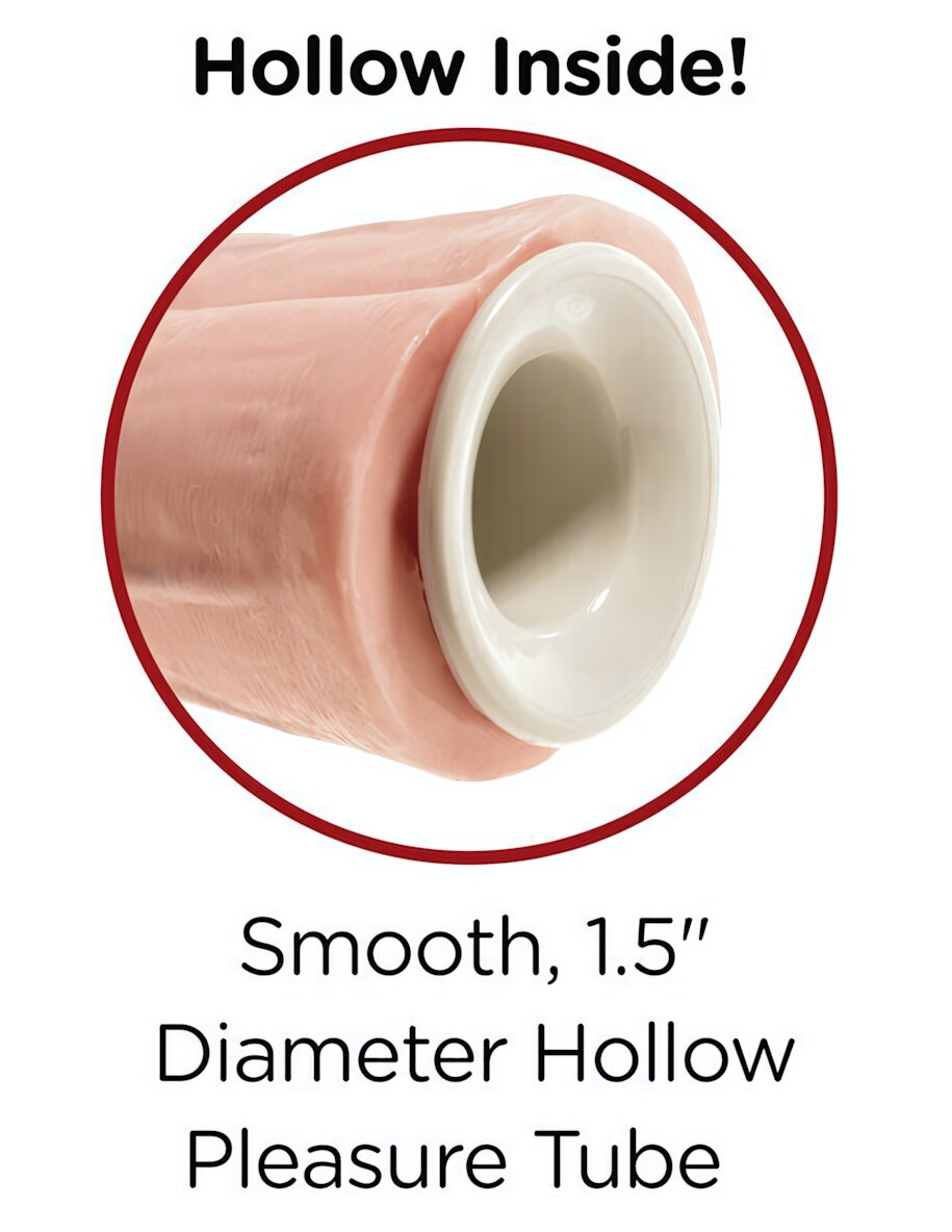 Страпон-система с двойным фаллосом "King Cock 11", телесный/черный, ПВХ/ABS пластик, длина 30 см, диаметр 3.8 см