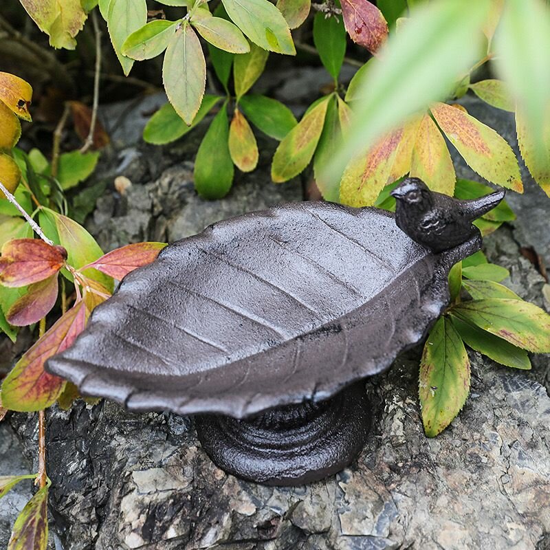 Фруктовница чугунная Лист, конфетница металлическая, блюдо под орешки и печенье