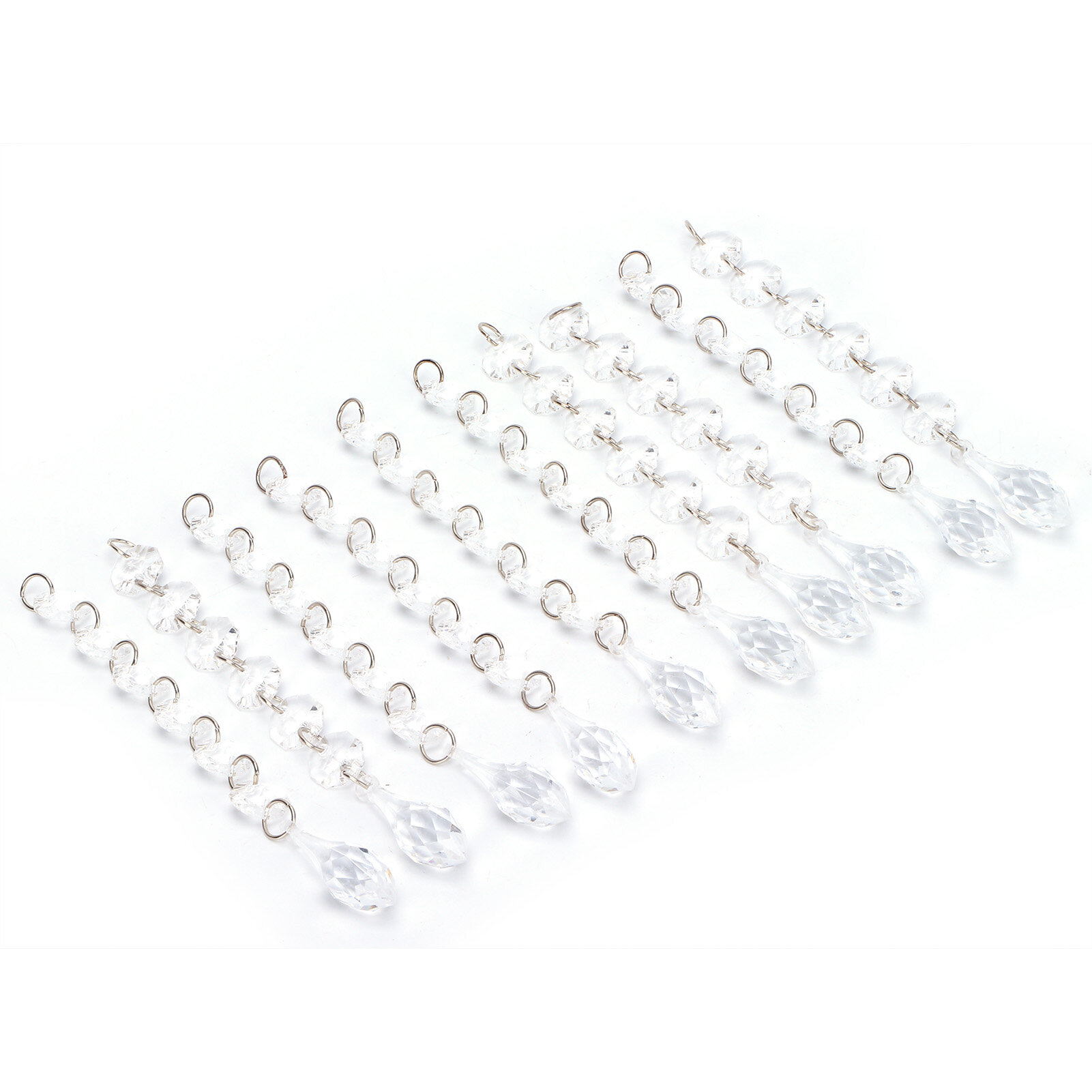 10 акриловых подвесных бусин в форме капли для украшения люстры. Прозрачные декоративные бусины.