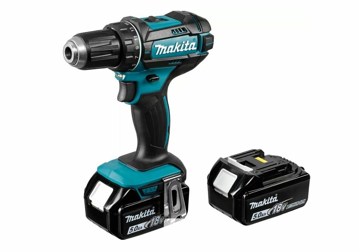 Дрель-шуруповёрт Makita DDF482RTJ, 2 аккумулятора, быстрозажимной патрон