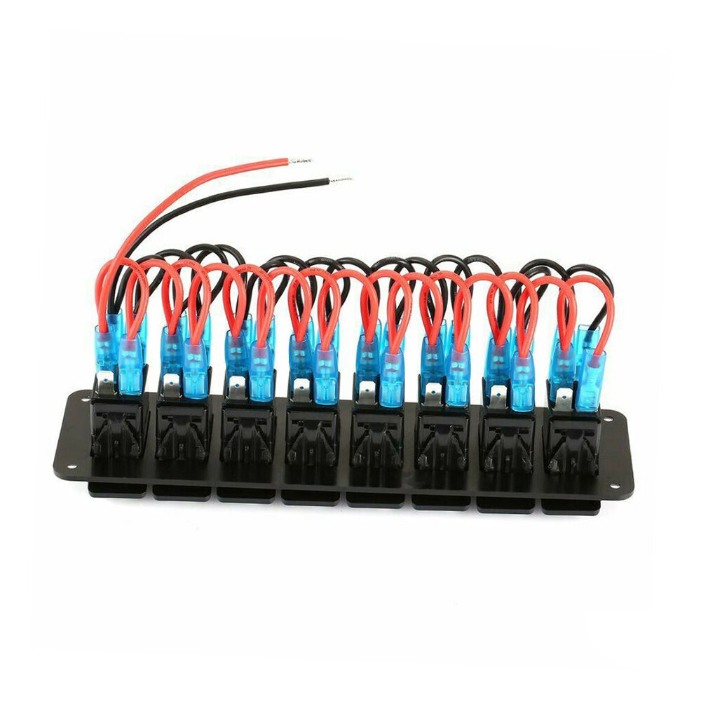 Панель Переключателя Морской лодки 8 Банд, 12 В/24 В Водонепроницаемая Светодиодная панель RV для автомобиля, Грузовика, Лодки, Вкл /Выкл, Автоматический выключатель с синим индикатором