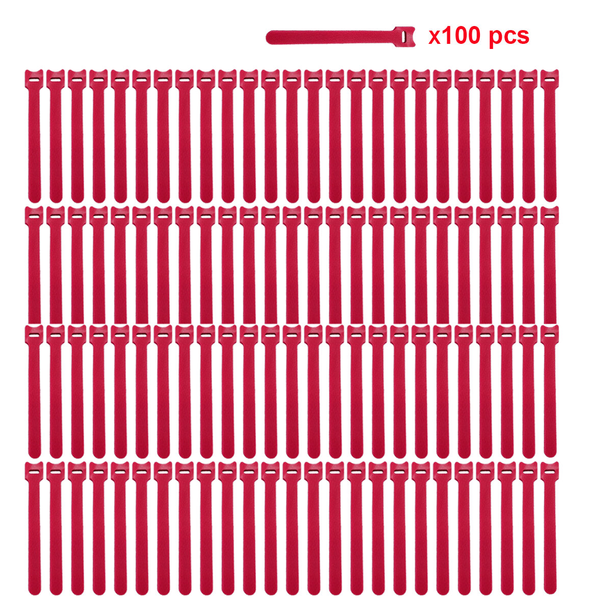 100 ШТ Клеевые Зажимы, Повторно Используемые Крепежные Ленты Для Кабелей, Проводов Компьютера, Микрофона, Колонок, Гитары, ТВ (10*150мм), Черный, Красный, Желтый, Синий, Серый, Белый, Длина 10, 15, 20, 25см, Ширина 10, 1.2см