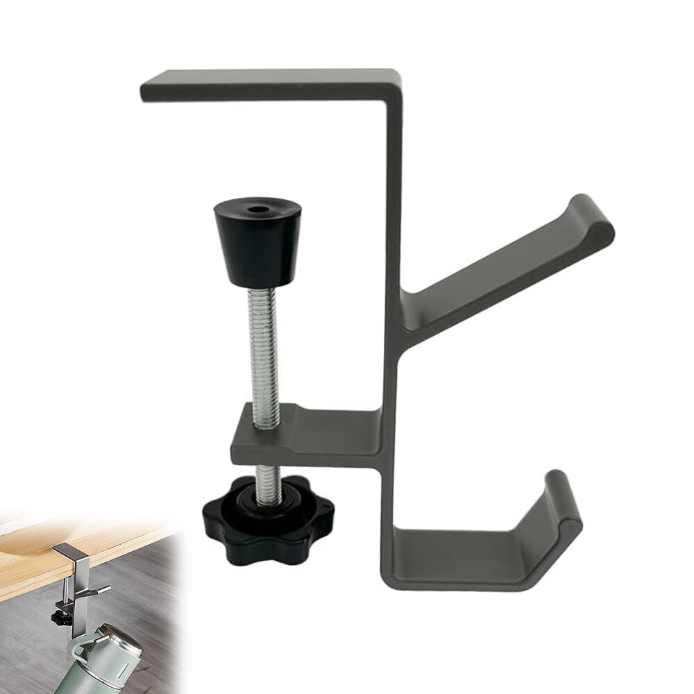 Крюки для портативных сумок школьных рюкзаков для столов Стойки для наушников Вешатели Крепления клеевые Крюки для наушников под столом Цвет: Белый, Серый, Черный (Выбор) Материал: Алюминиевый сплав Размер изделия: 110 * 80мм/4.33 * 3.15дюйма Вес