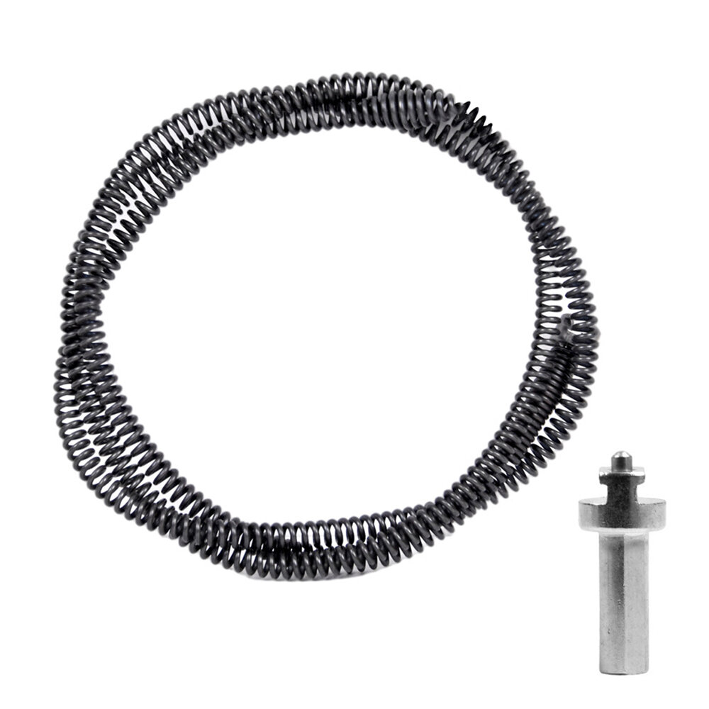 Инструмент для разжижения труб пружинный для канализаций ванной кухни для разблокировки труб с электродрелью, материал марганцевая сталь, длина кабеля 1М, 3.0М, 5М (выбор), диаметр пружины 10мм / 0.4дюйма, диаметр стального провода 2.0мм, размер упаковки