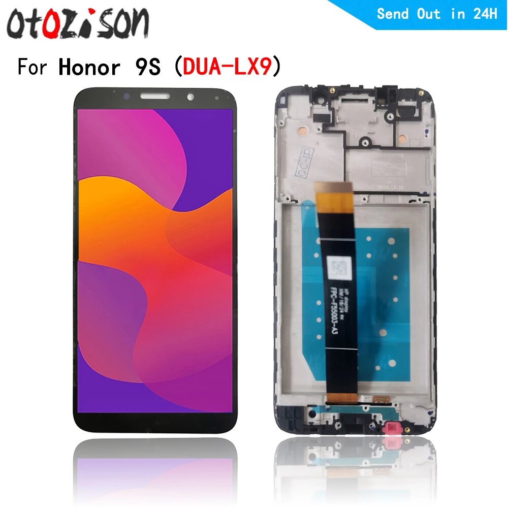 5,45-дюймовый дисплей для Huawei Honor 9S DUA-LX9, ЖК-дисплей с рамкой, ЖК-экран, сенсорный дигитайзер в сборе, замена для Honor9S With Black Frame