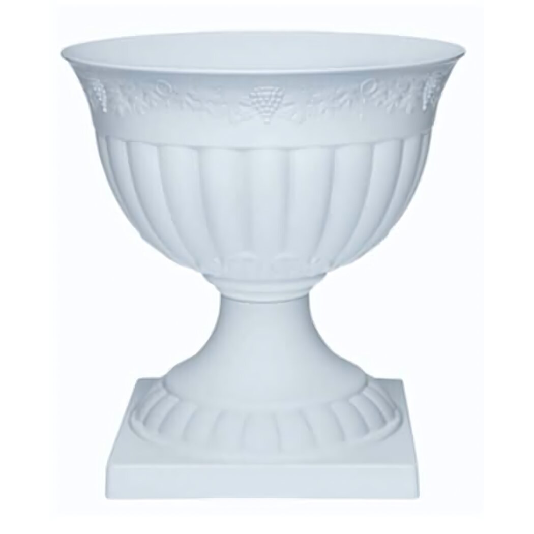 Вазон пластиковый «Флора» на квадратной ножке 14,5 л белый, легкий и долговечный