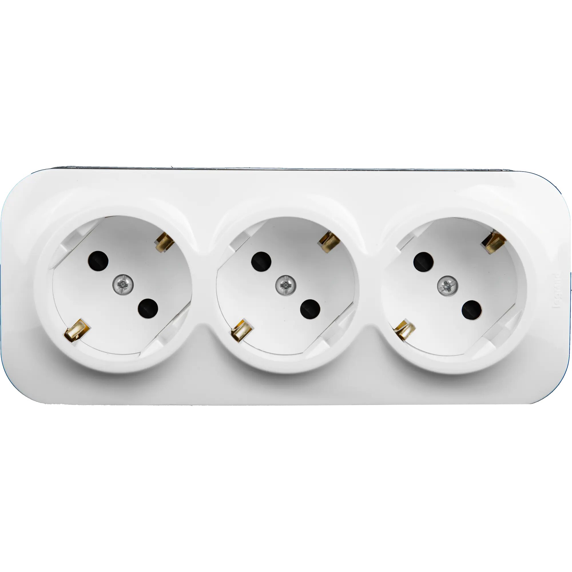 Legrand Quteo тройной розеточный блок с заземлением, IP20, 16A, 250В, шторками
