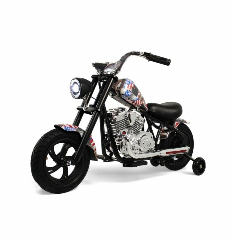 Электромотоцикл RiverToys M777ML, скоростной, для детей от 3 лет, черный