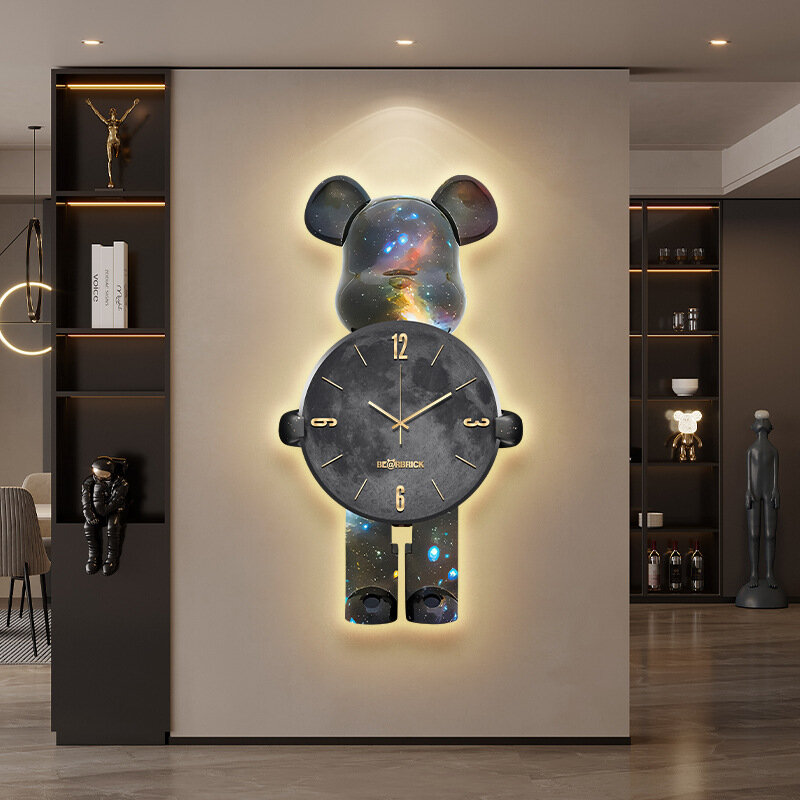 Часы Leju "Микки Маус", настенные, с подсветкой, плавный ход 32х60см