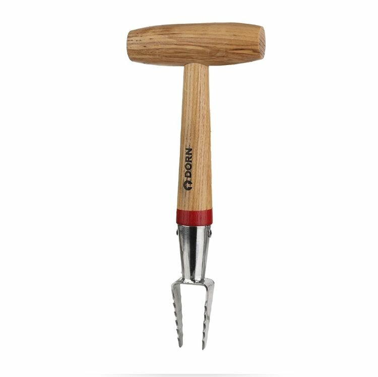 Удалитель сорняков DORN, ручной, нержавеющая сталь, дерево, серебристый/бежевый
