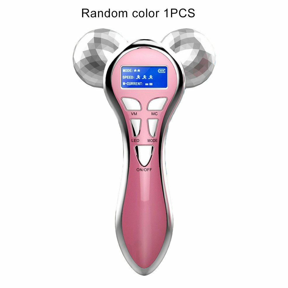 3D Ручной Микротоковой Роликовый Массажер для Лица 2 Колеса Формирование Укрепляющий