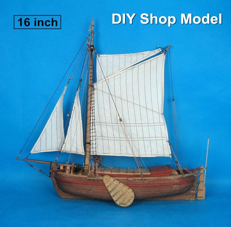 16 дюймов Clic деревянная модель корабля DIY рыболовная лодка сборные модели s