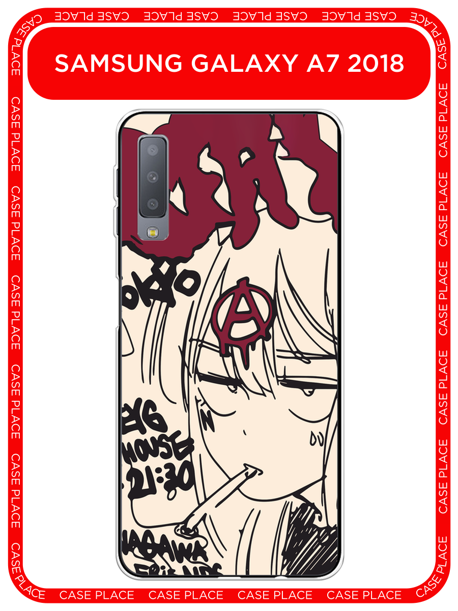 Чехол на Samsung Galaxy A7 2018 / Самсунг Галакси А7 2018 с принтом Anime doodle