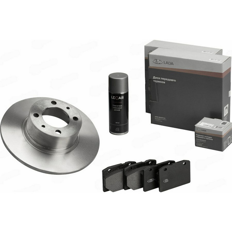 Комплект тормозных дисков с колодками для ВАЗ 2108-099, Лада Самара с очистителем тормозов LECAR