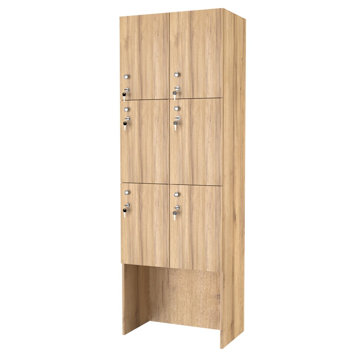 Шкаф для раздевалок стандарт-трио №3-2, Дуб Золотистый