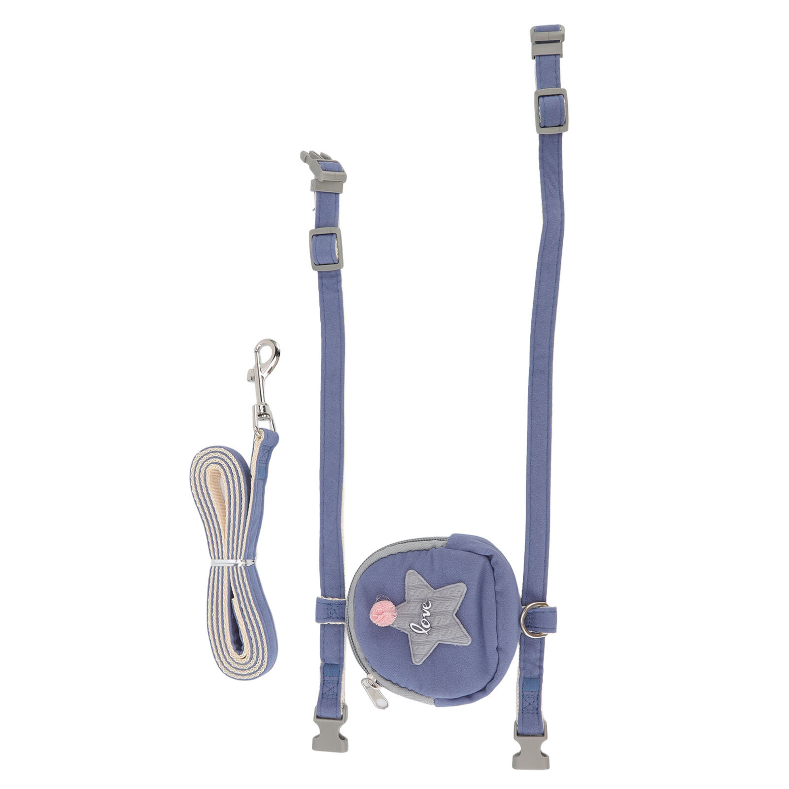 Жгут жгута кошачьего жилета Пентаграмма Регулируемая экономная жгут кошки с мешкой для маленьких кошек синий L (подходит для 3,5–7,5 кг / 7,7–16,5 фунта)