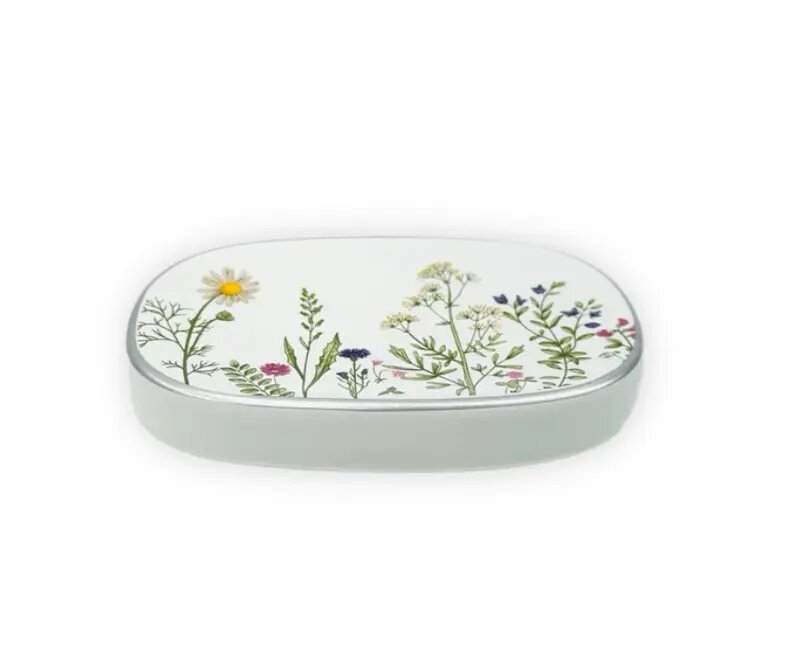 Мыльница Primanova Flowers DR-81251 керамика цвет белый