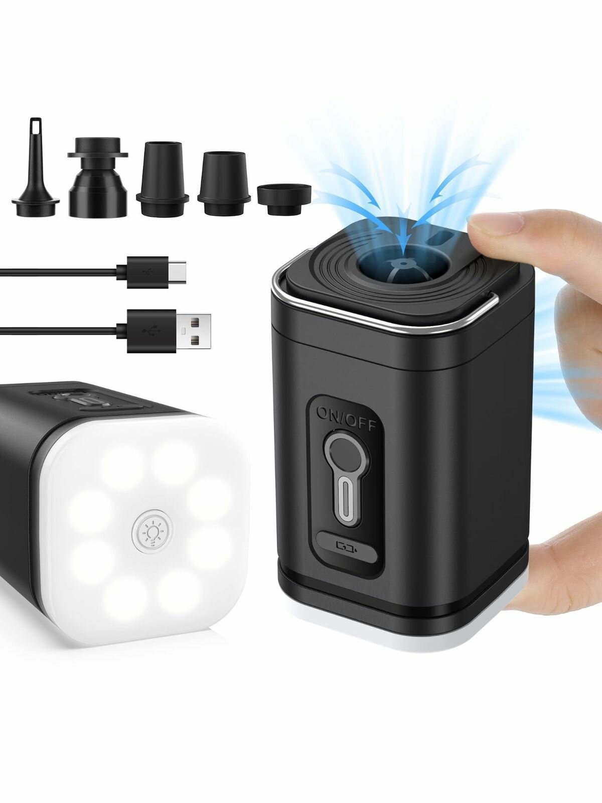 Электрический воздушный насос, бытовой и наружный небольшой портативный всасывающий электрический воздушный насос двойного назначения