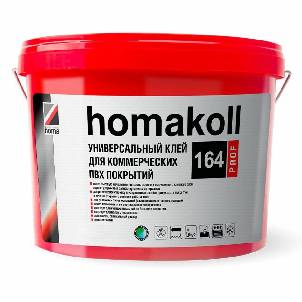 Клей Homakoll 164 Prof универсальный водно-дисперсионный клей для ПВХ покрытий, 5 кг.