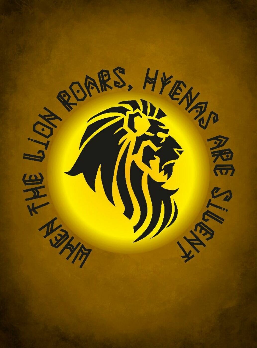 Авторский постер "When the lion roar, hyenas are silent" 90x66 см (Р.)