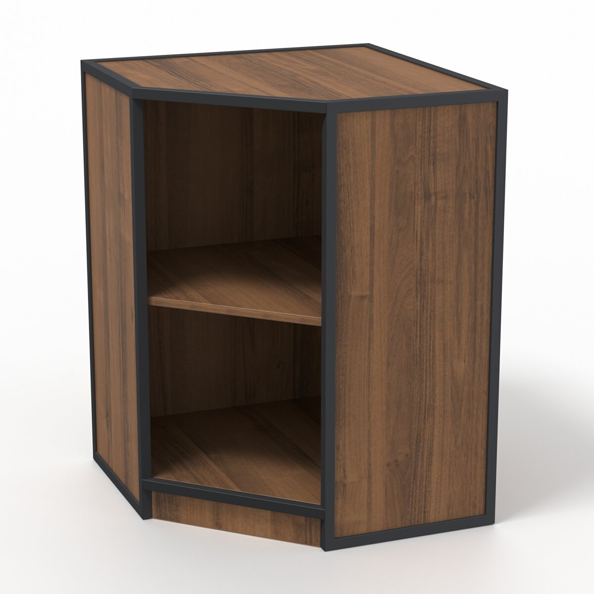 Угловой офисный стеллаж "Вектор" СУ-11 "стронг" в стиле лофт, Орех