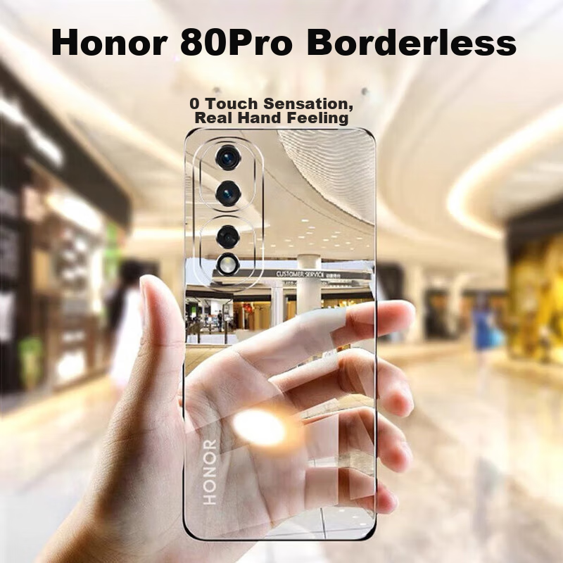 Zhiweishi [Naked Machine Feel] Phone Case for Honor 80 Pro, Honor 80 Pro Protective Cover, Ultra-Thin Fully Transparent Borderless Hard Shell, Shockproof, Simple Design for Women And Men
