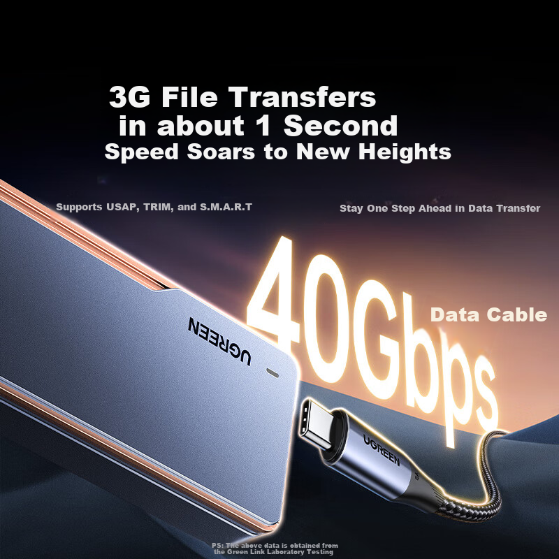 UGREEN 40Gbps Hard Drive Enclosure Compatible with Thunderbolt 5/4/3 M.2 NVMe Portable Hard Drive Enclosure for Apple Mac mini Laptop SSD Expansion