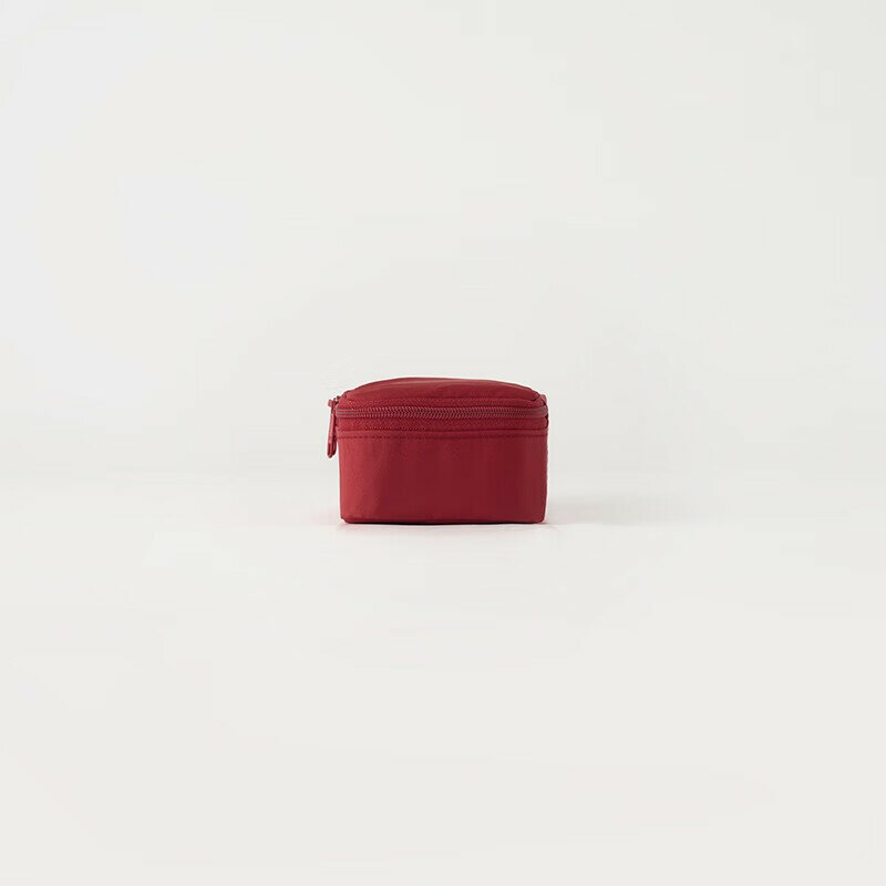 MUJI Nylon Pen Case Stationery Box Pencil Bag Simple 3D Pencil Case Large Capacity Red 19×8×4.5cm