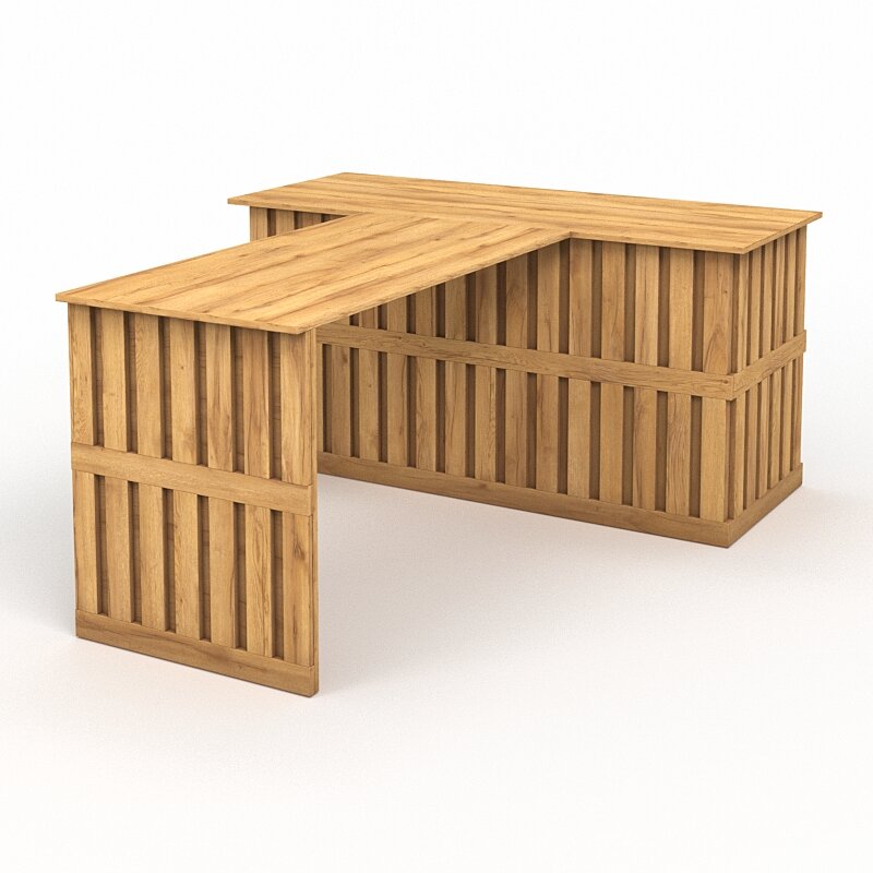 Стол руководителя №13 с приставкой брифингом, Дуб Золотистый. Производитель товара - компания Westcom.