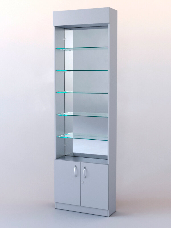 Стеллаж "шалость" №1-2-600 (задняя стенка зеркало), Серый. Производитель товара - компания Westcom.