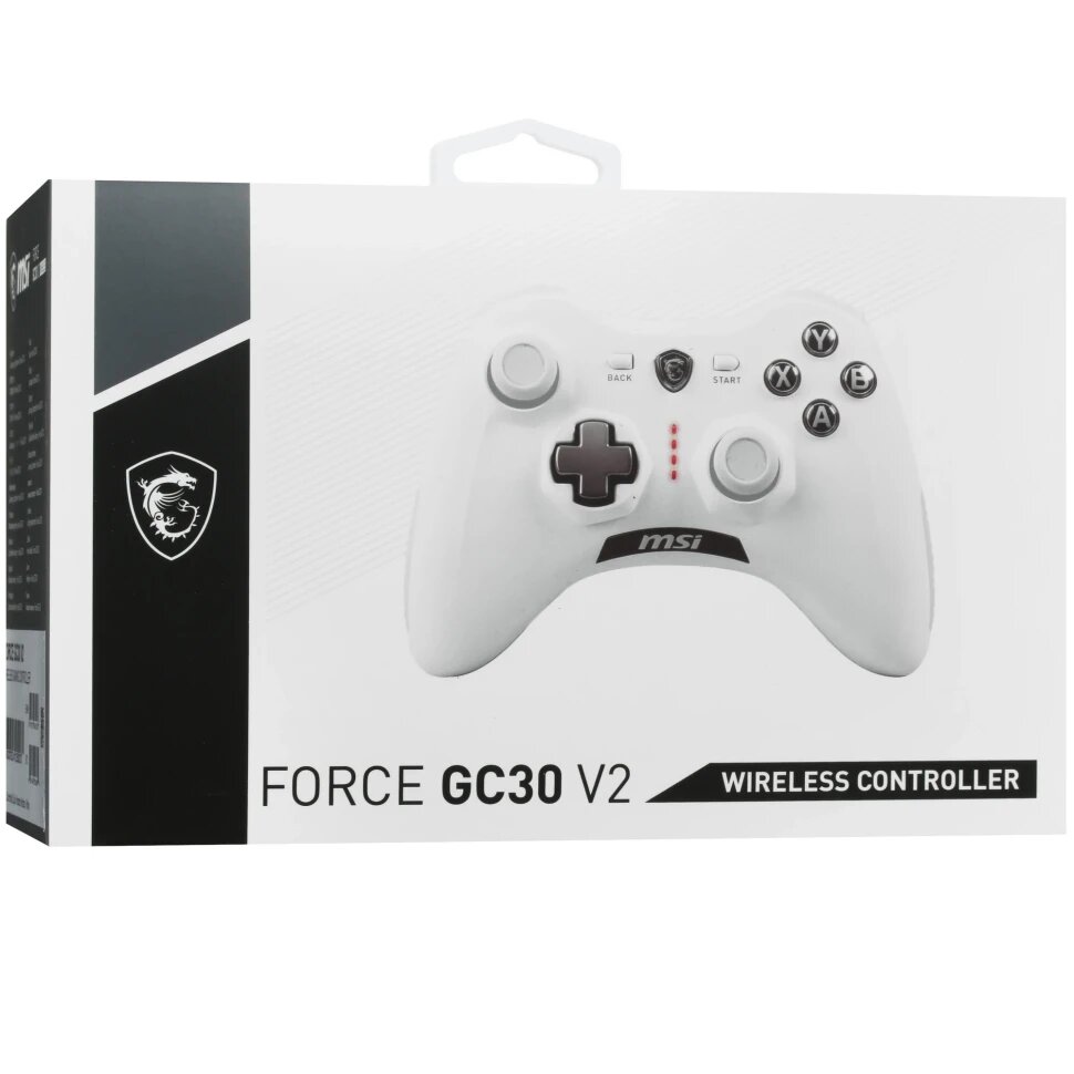 Геймпад беспроводной/проводной MSI Force GC30, for Android, PC, PlayStation 3, белый