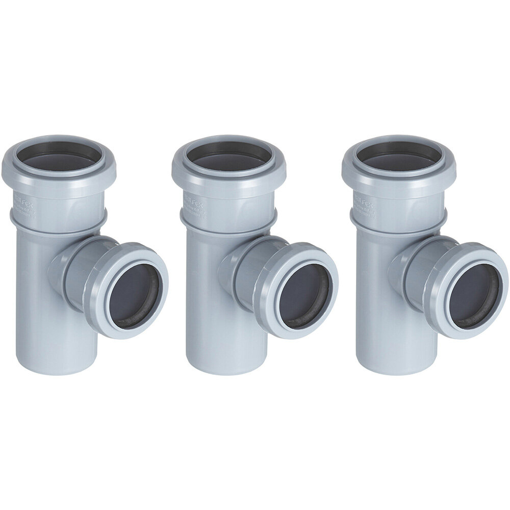 Тройник d50х40 мм 87 град. пластиковый для внутренней канализации (3 шт.)