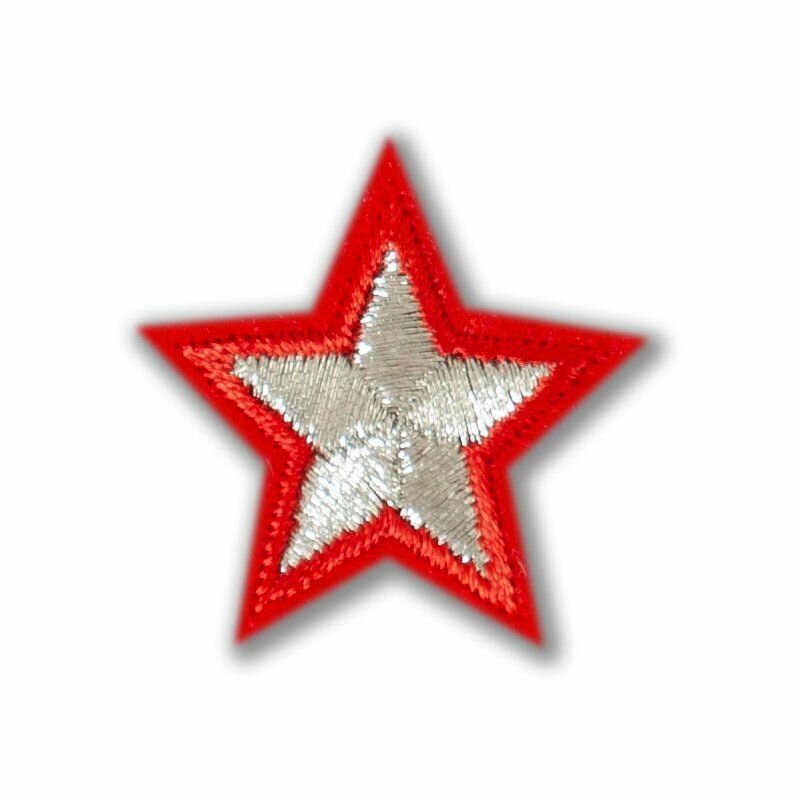 Шеврон (нашивка) звезда РЖД серебром. Без липучки. Размер 25x25 мм по вышивке.