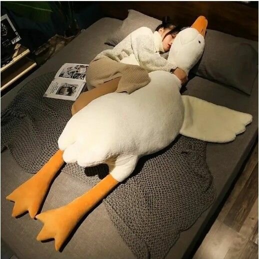 Мягкая игрушка гигантский Гусь белый 190 см / Подушка-обнимашка большой и мягкий/Огромный Гусь-обнимусь！