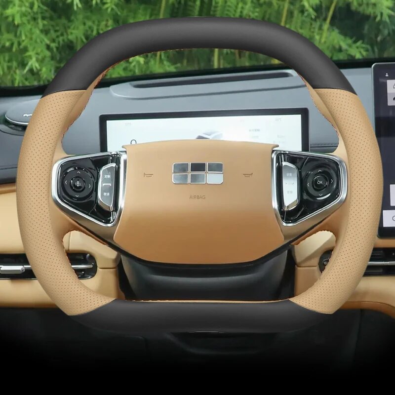 Чехол на руль кожаный Nappa, цвет 04, для Geely Galaxy