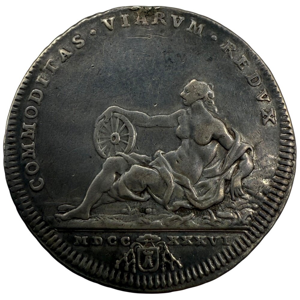 Италия, Папская область (Ватикан) 1 тестоне 1736 г.