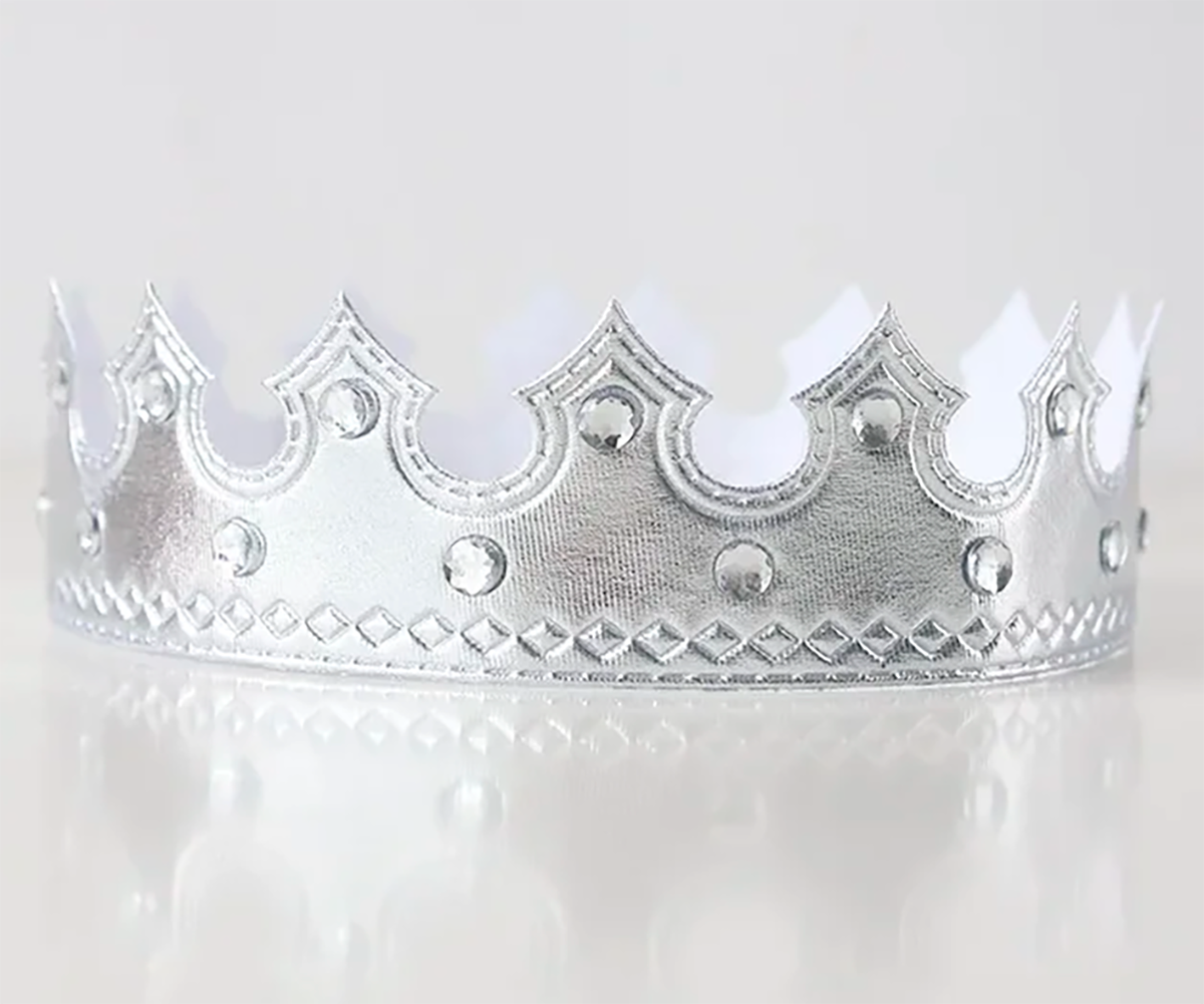 Корона серебро с камнями низкая (Мягкая) длина 62 см для детей и взрослых