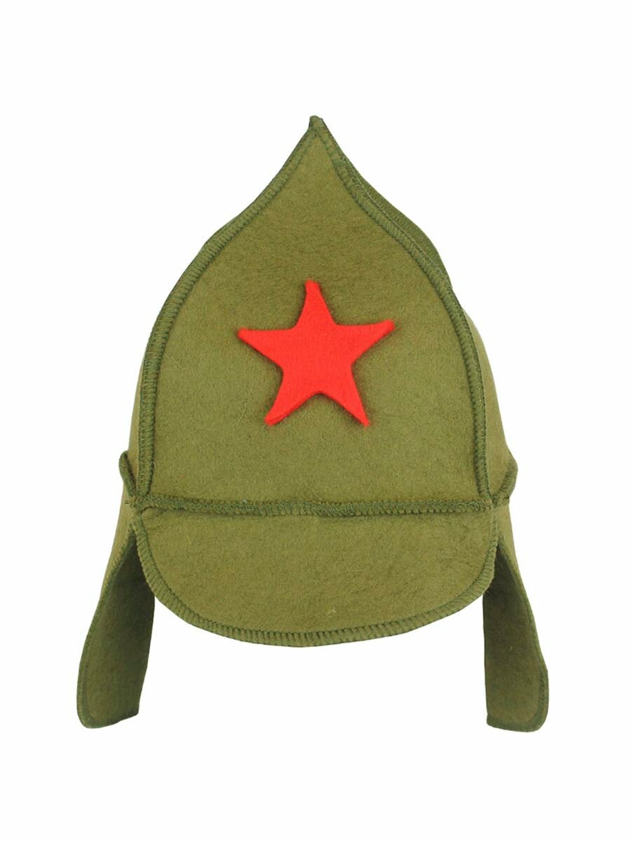 Фетровая шапка для бани "Буденовка" (100% шерсть)