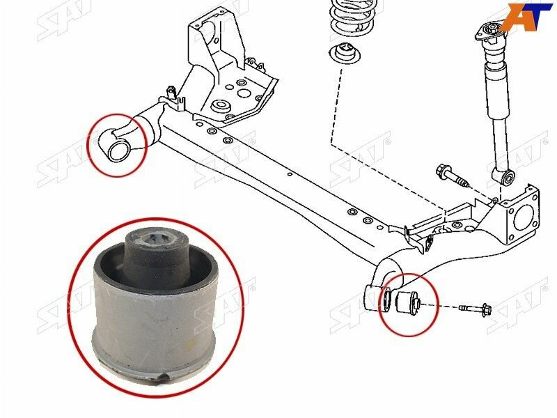 . SAT Сайлентблок задней балки MAZDA2/DEMIO 2007-