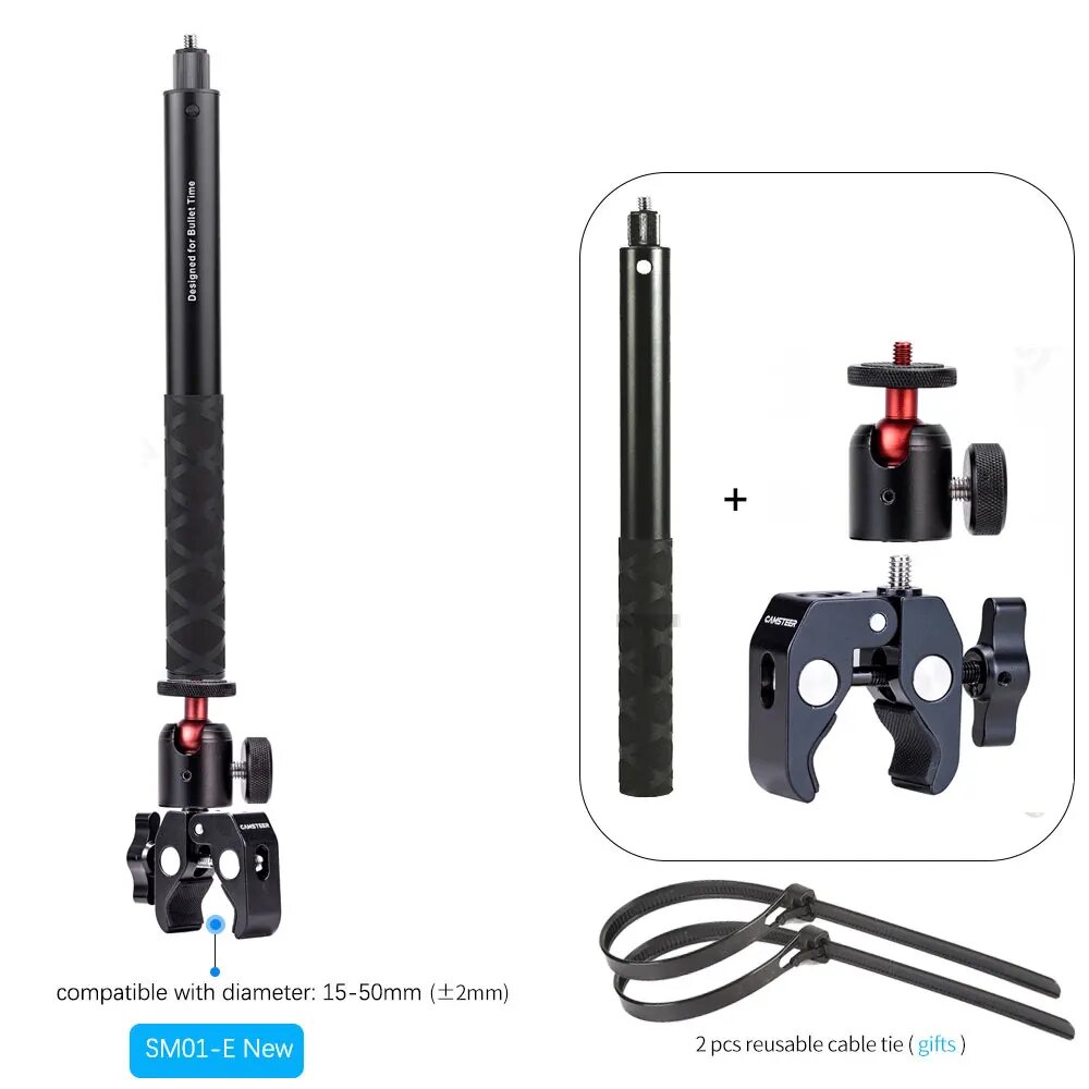 Невидимая палка для селфи TUYU для GoPro Max Hero 12 11 Insta360 X4 X3 X2 SM01-E-upgrade