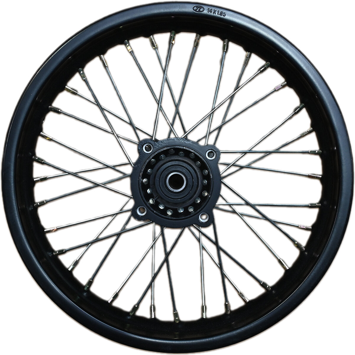 Обод колеса для питбайка усиленный задний 14" 1.85 36 спиц стальной на мотоцикл, питбайк, эндуро.