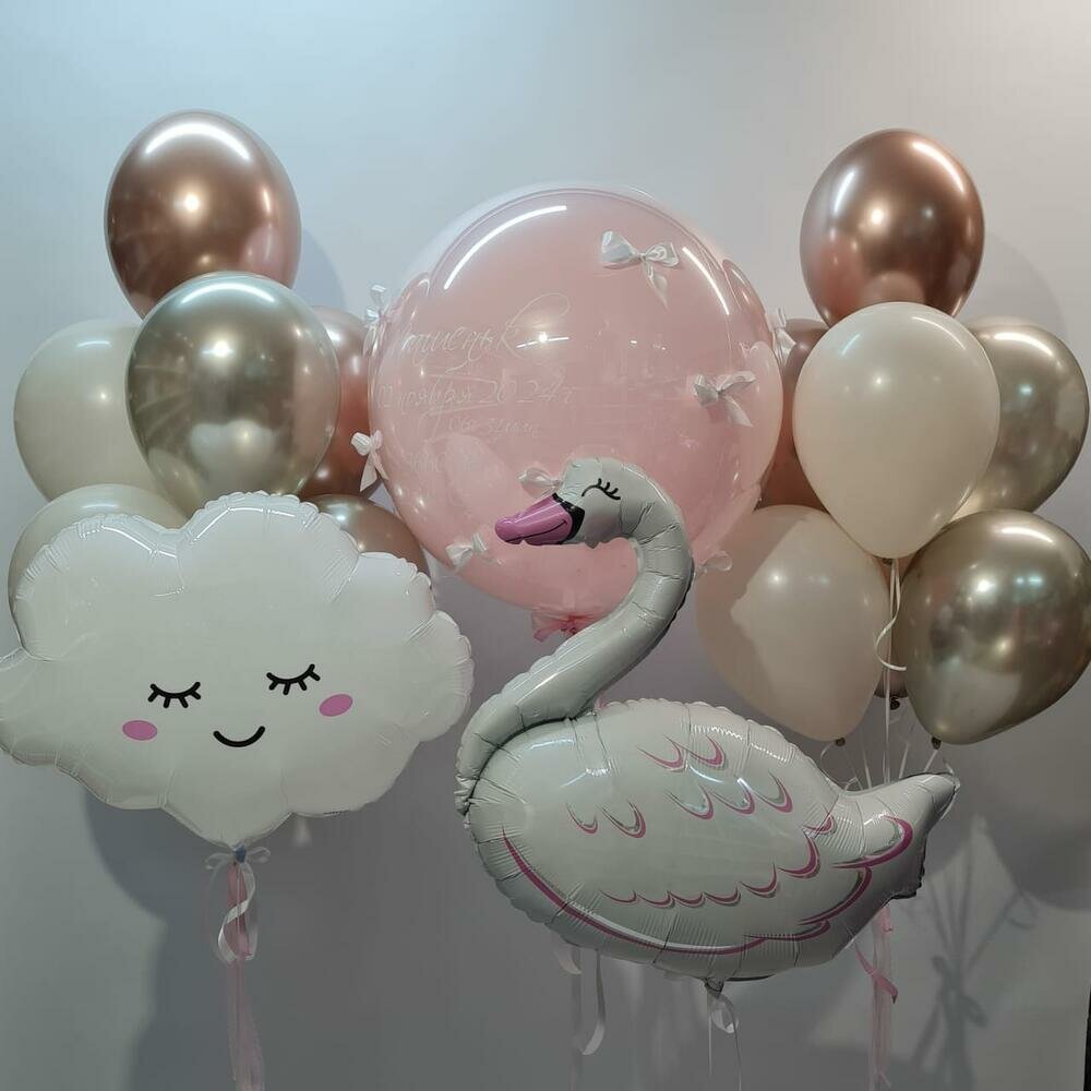 Набор шаров на выписку девочки, шары с гелием, шары на праздник