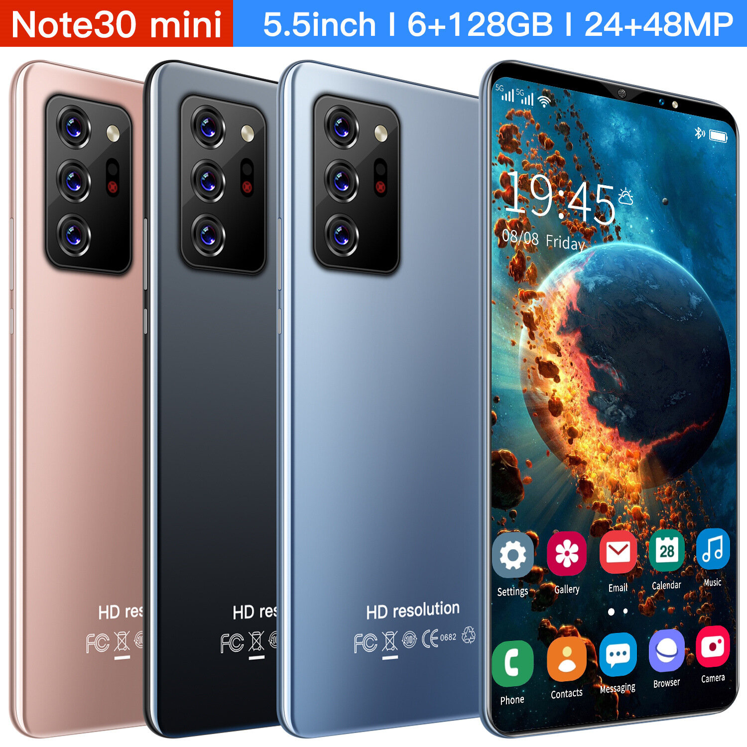 Телефон Note30mini, 5G, Android, 5.5", черный — фото 1
