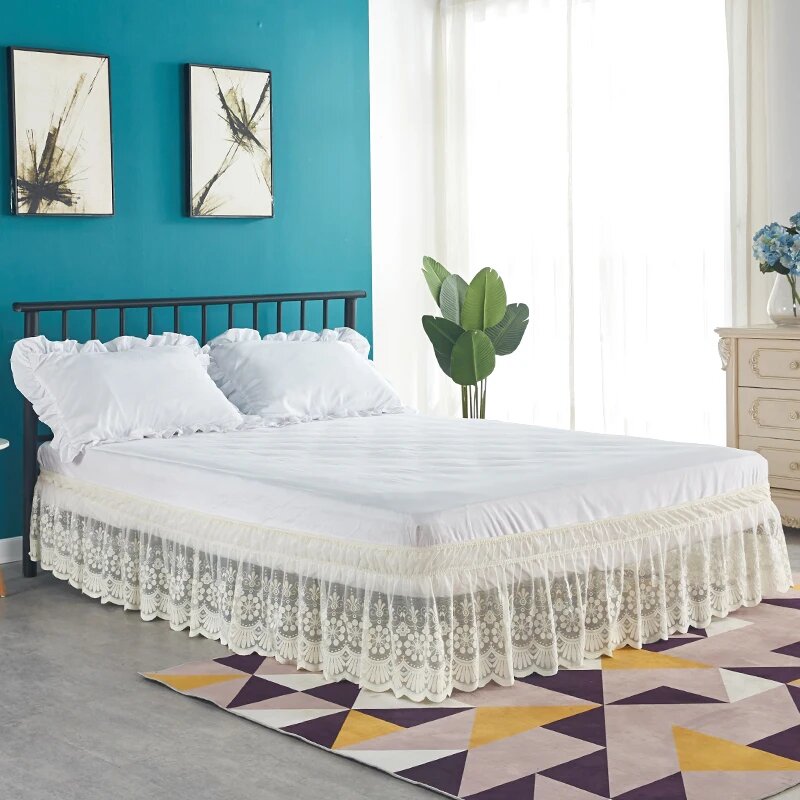 Подзоры для кровати Aound, цветочный, полиэстер 160x200x38cm, beige