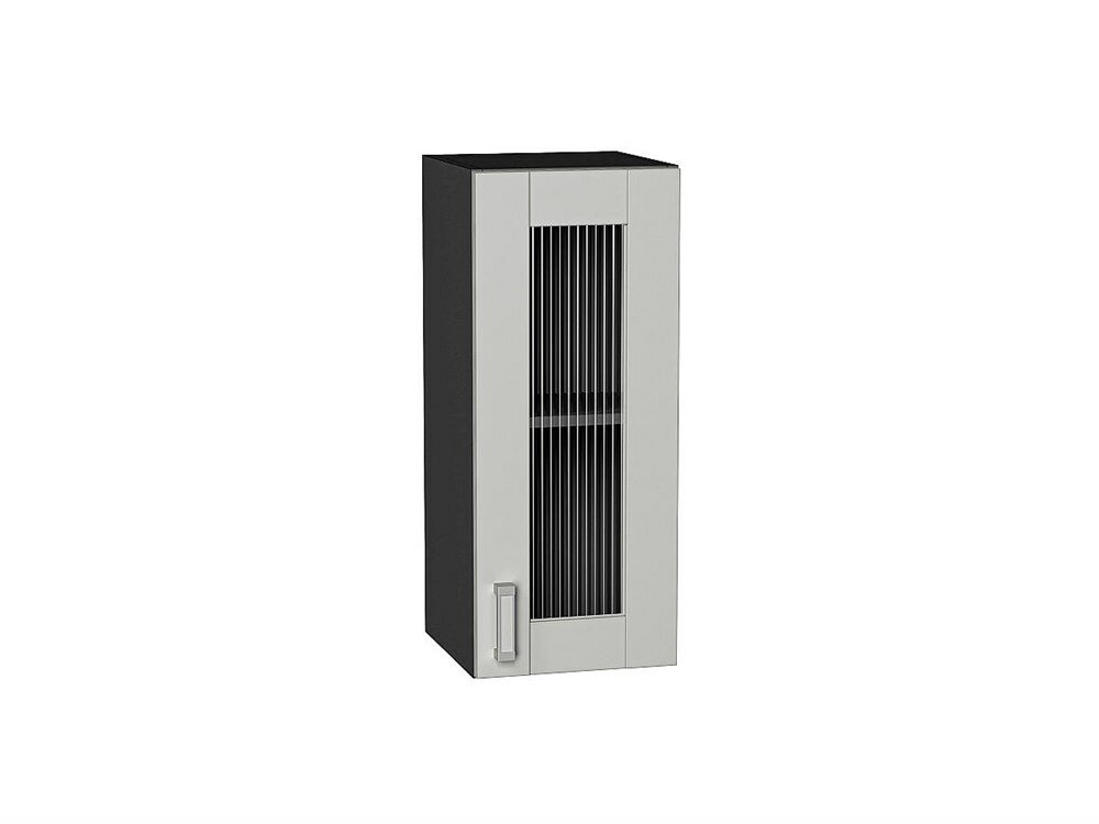 VVT Шкаф верхний с 1-ой остекленной дверцей Лофт Graphite, Grey Silk, 720, 300 В*Ш*Г 716*300*320, фасад МДФ/Стекло Grey Silk, корпус Graphite Grey Silk