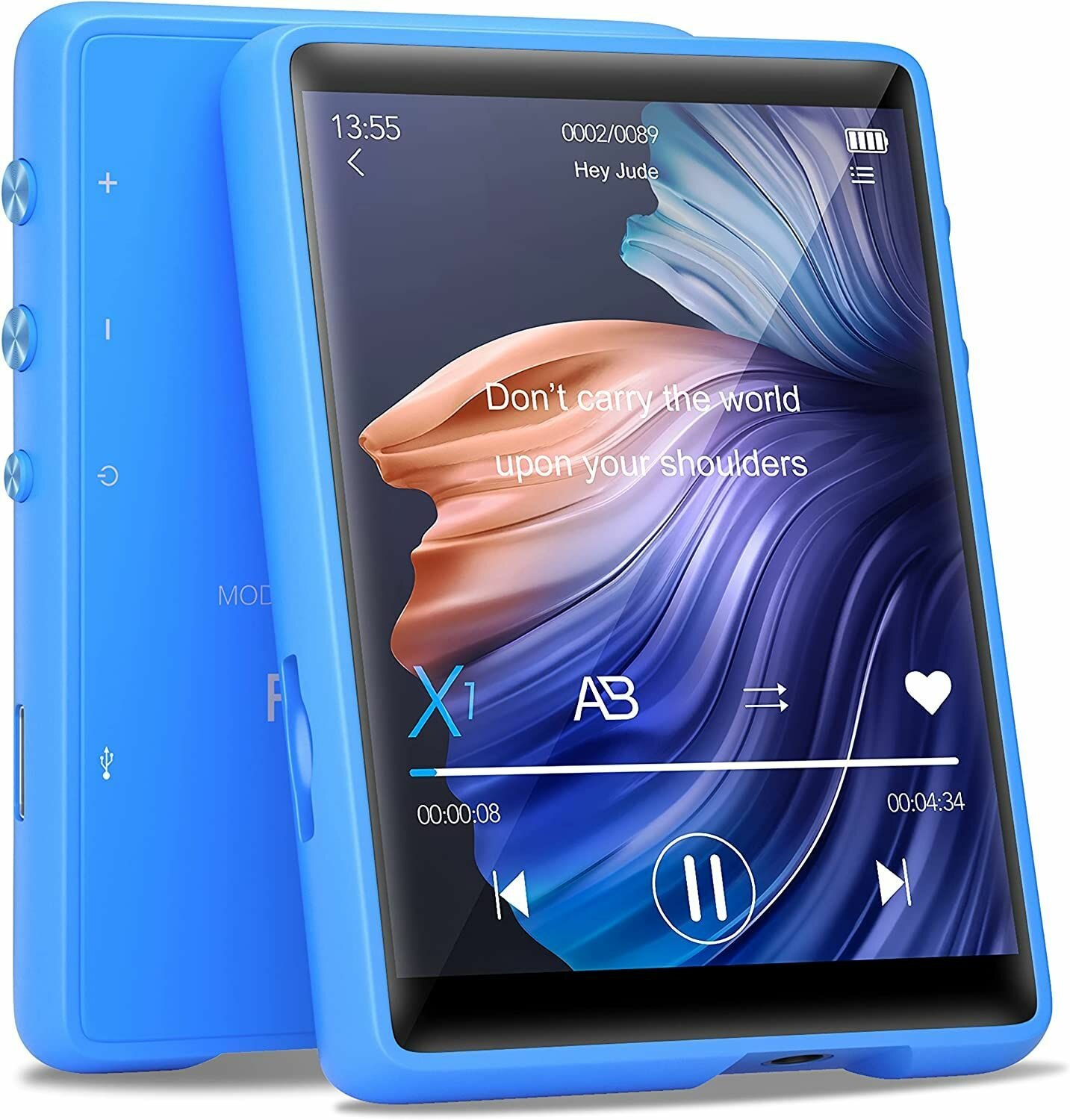 Портативный MP3-плеер MECHEN M3/2,4" полный сенсорный экран синий Bluetooth/HiFi/FM/Поддержка 128 Гб